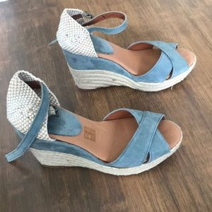pinaz | Shoes | Pinaz Suede Blue Wedge | Poshmark